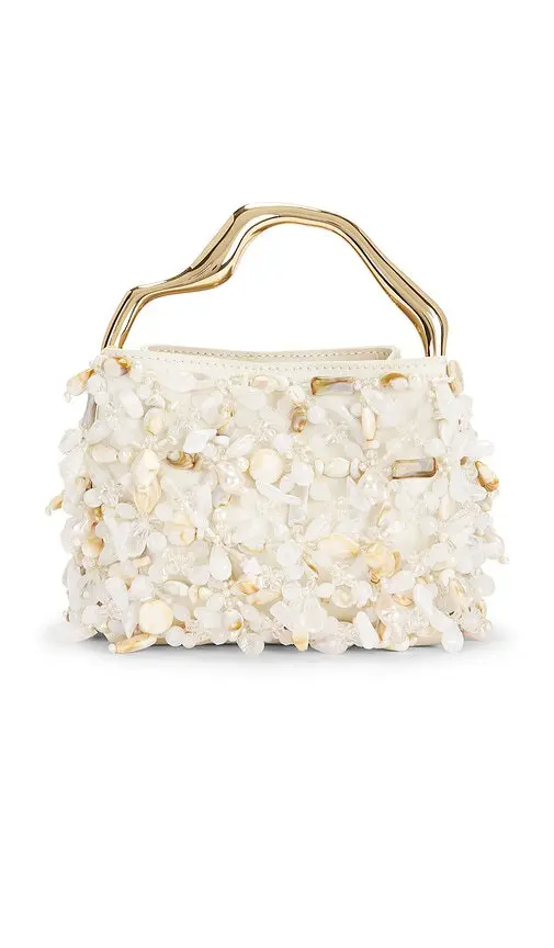 Cult Gaia Solene Mini Top Handle Bag In White - Off White Multi