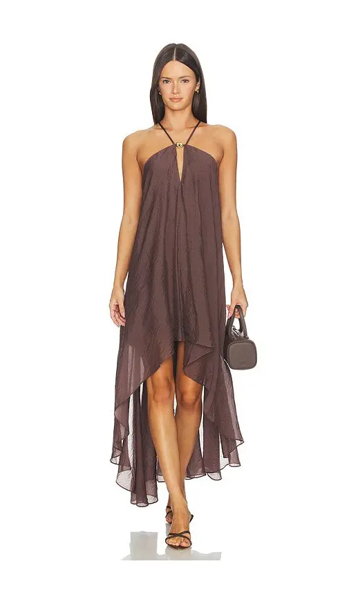 Steve Madden Suzanne Halterneck Dress - Walnut