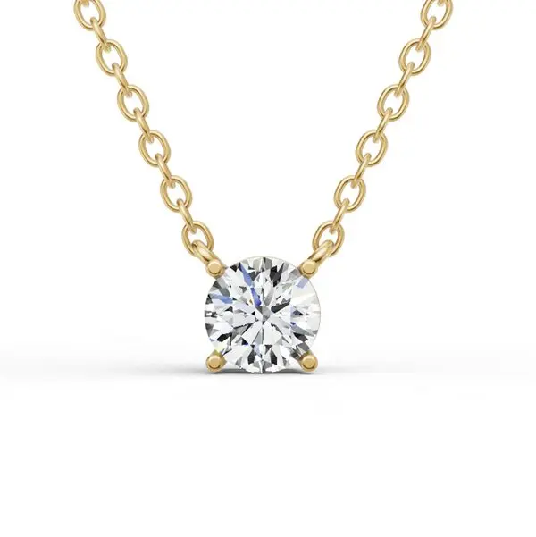 SEREIA OFFICIAL 14k Yellow Round Diamond Pendant Necklace - Gold