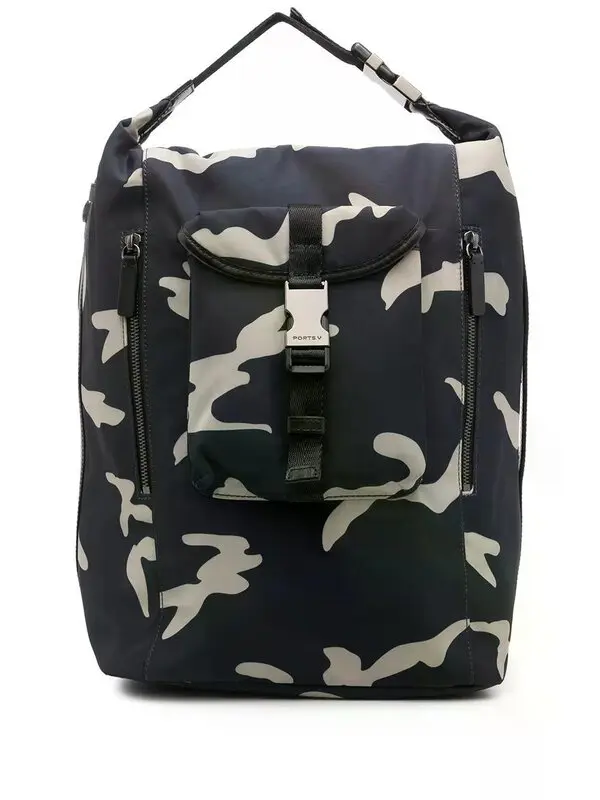 PORTS V Camouflage Print Backpack - Blue