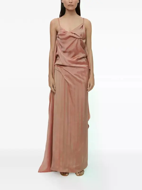 Christopher Esber Coral-tone Striped Maxi Dress - Pink