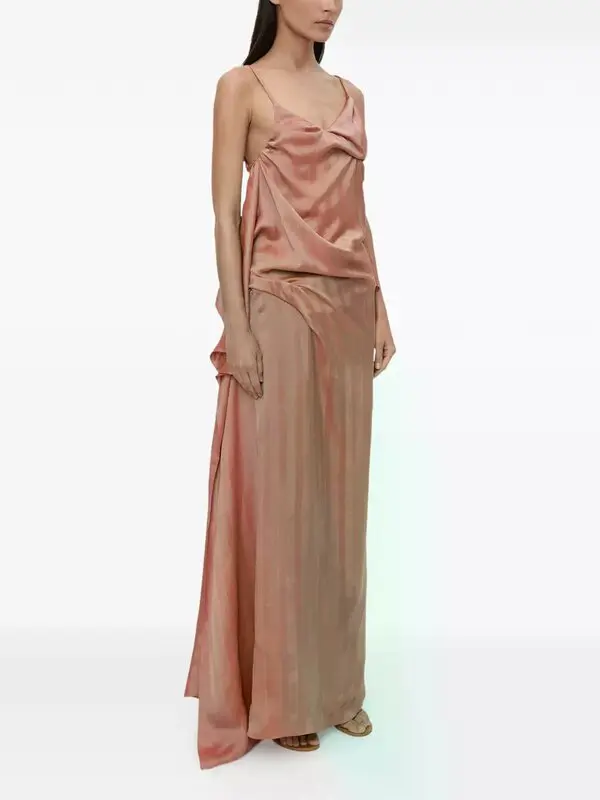 Christopher Esber Coral-tone Striped Maxi Dress