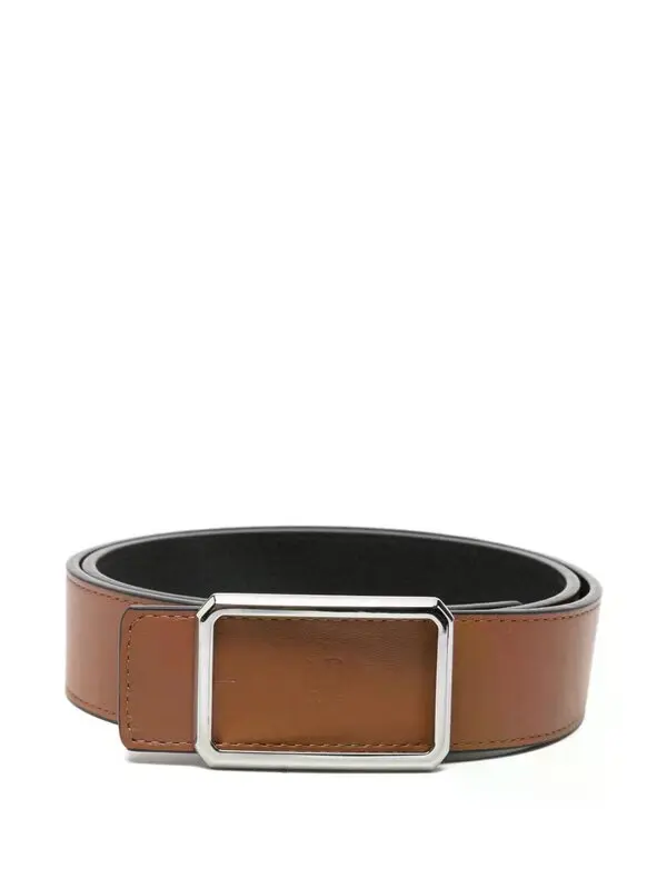 Maison Boinet Rectangular Buckle Belt - Brown