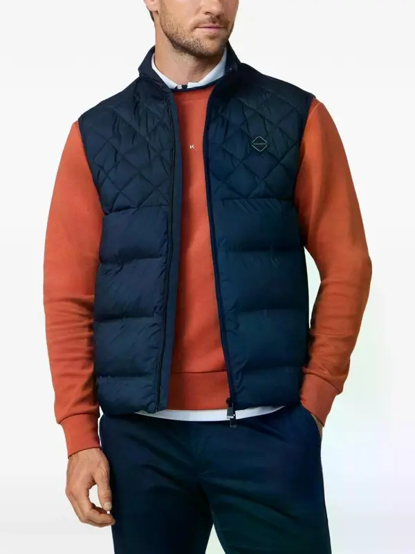 HACKETT Quilted Panel Zip-up Gilet
