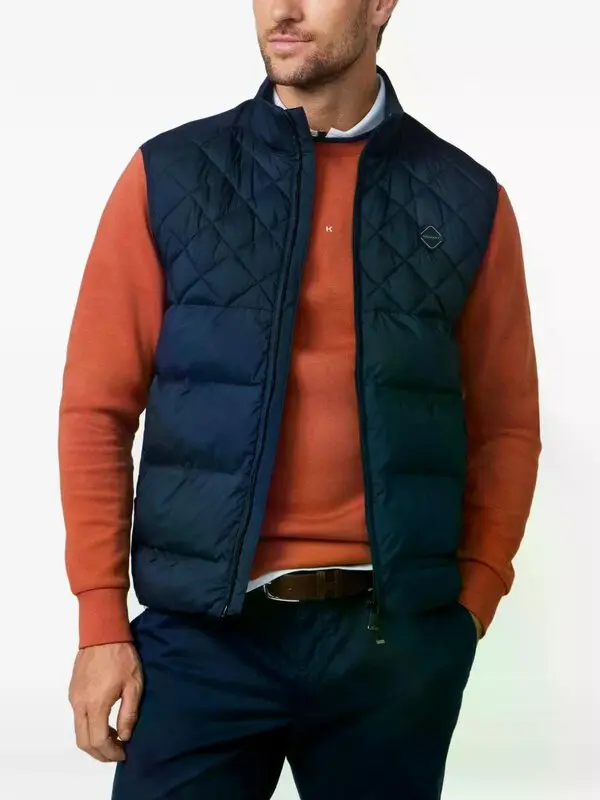 HACKETT Quilted Panel Zip-up Gilet