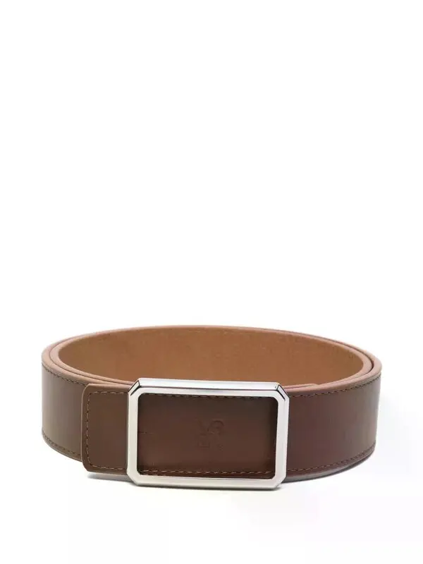 Maison Boinet Adjustable Leather Belt With Silver-tone Buckle - Brown