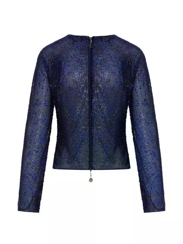 Giorgio Armani Crystal-embellished Long Sleeve Top