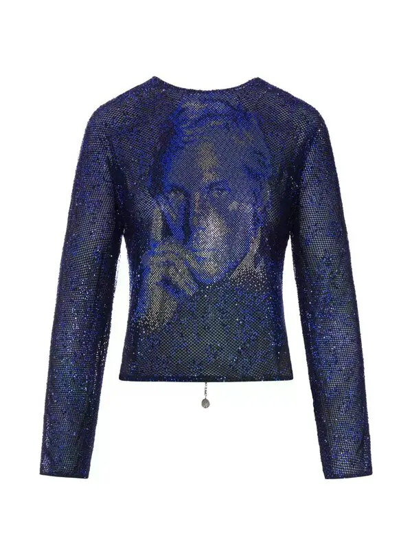 Giorgio Armani Crystal-embellished Long Sleeve Top