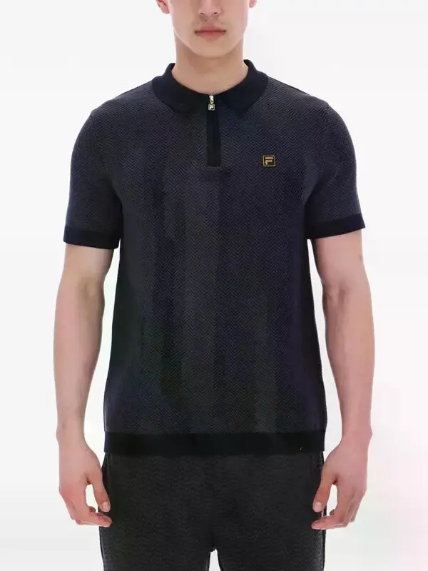 FILA Marty Zip-fastening Polo Shirt - Black