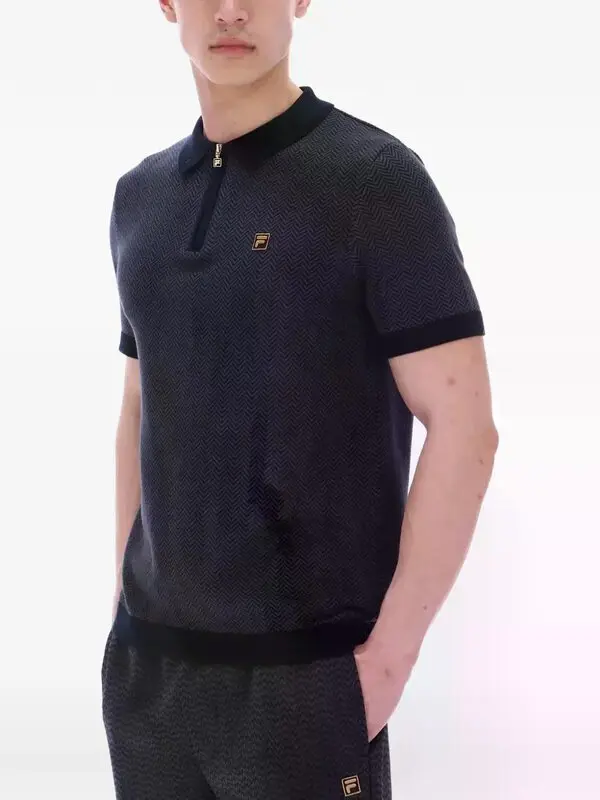 FILA Marty Zip-fastening Polo Shirt - Black