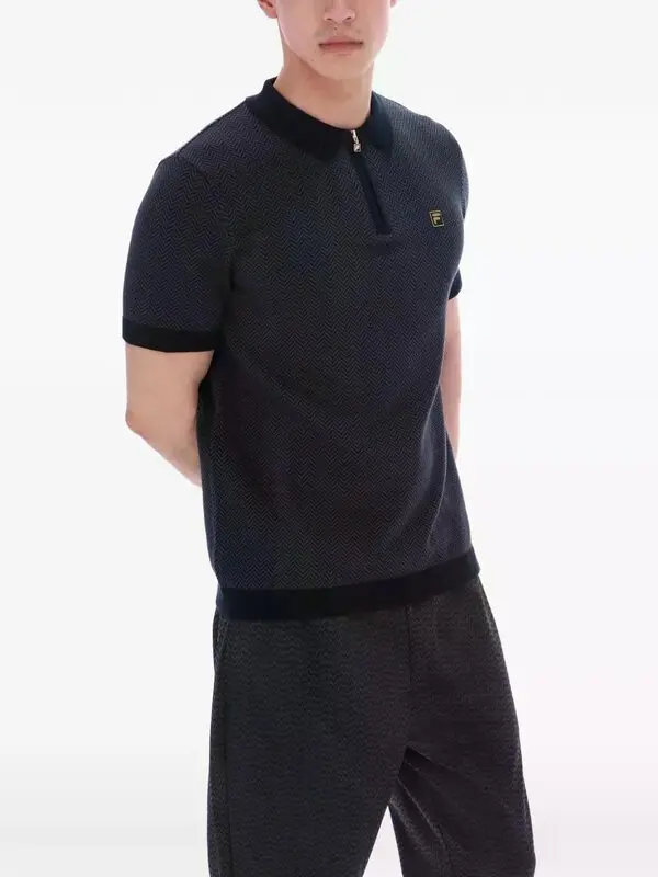 FILA Marty Zip-fastening Polo Shirt - Black