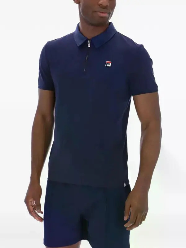FILA Ettore Logo-patch Zip-fastening Polo Shirt
