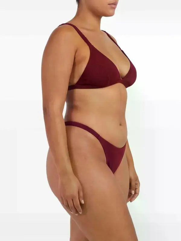 MC2 SAINT BARTH Triangle Bikini With Ruched Straps And High-cut Briefs - Red
