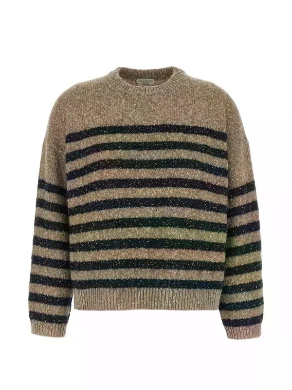 Brunello Cucinelli Sequin-embellished Striped Sweater