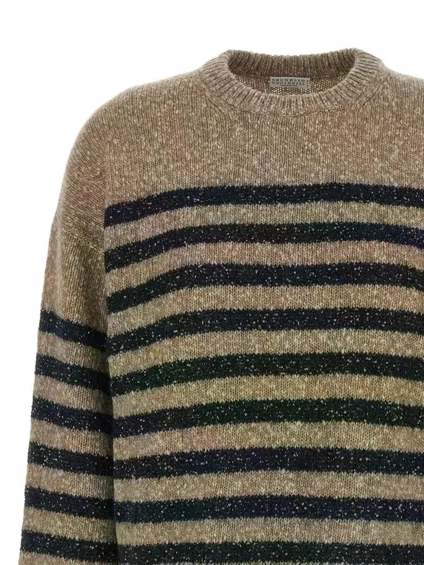 Brunello Cucinelli Sequin-embellished Striped Sweater