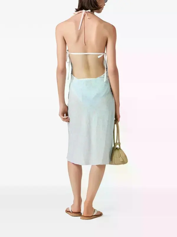 Miu Miu Embroidered Marocain Crepe Dress