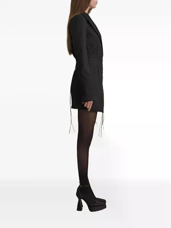 CONTESSA MILLS Leather Lace-up Mini Dress