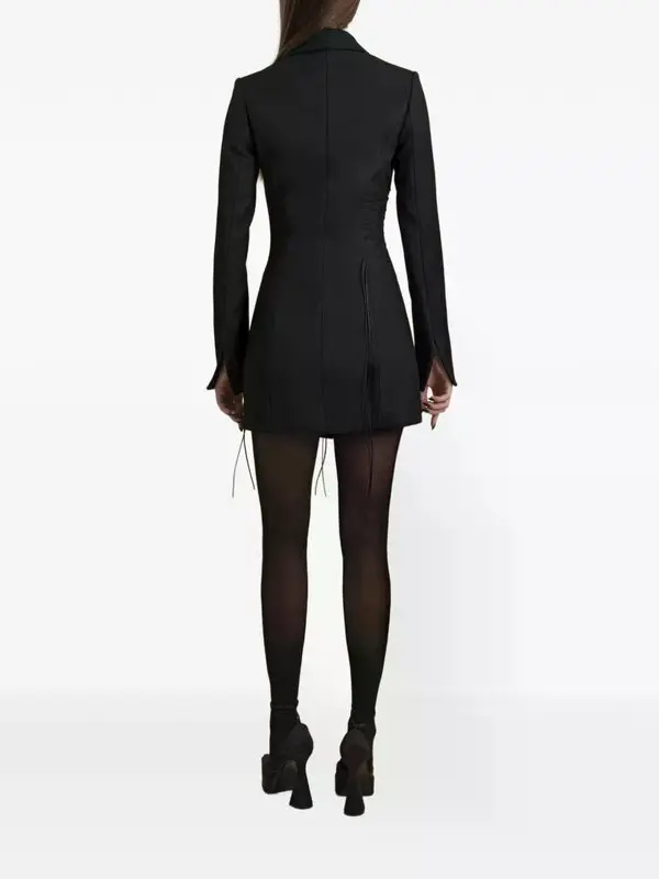 CONTESSA MILLS Leather Lace-up Mini Dress
