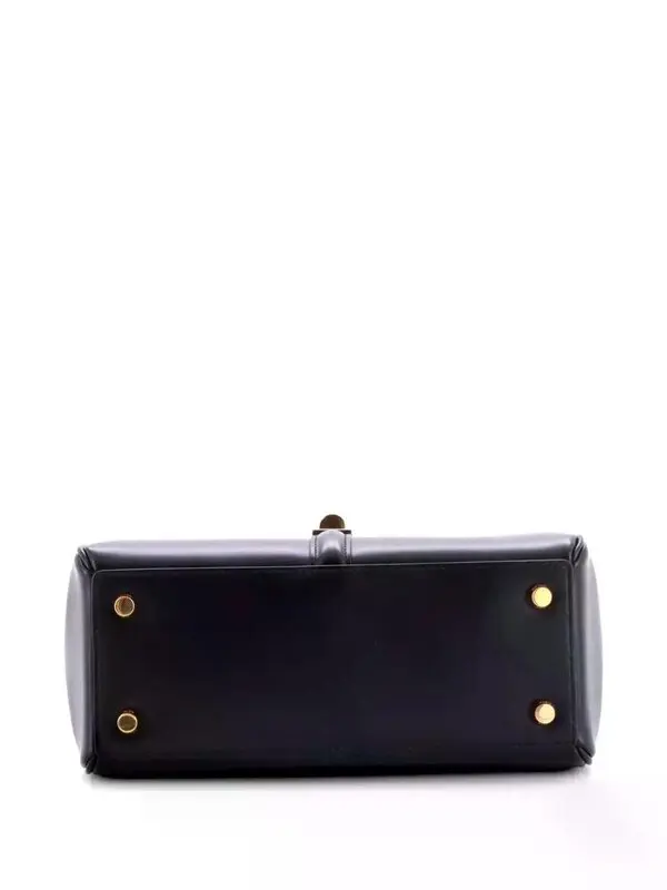 Celine 16 Top Handle Bag In Smooth Calfskin - Black