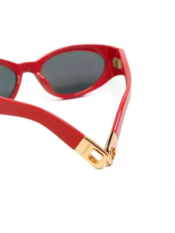 Jacquemus Oval-frame Sunglasses - Red