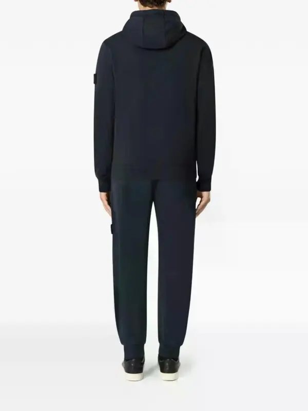 Stone Island Logo Patch Hoodie - Blue