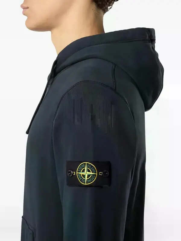 Stone Island Logo Patch Hoodie - Blue