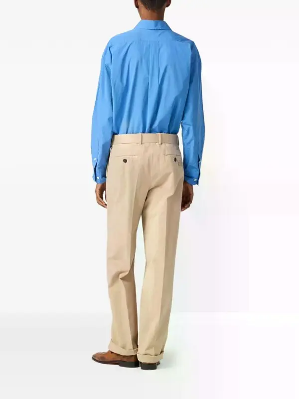 Miu Miu Oversized Poplin Shirt With Embroidered Logo