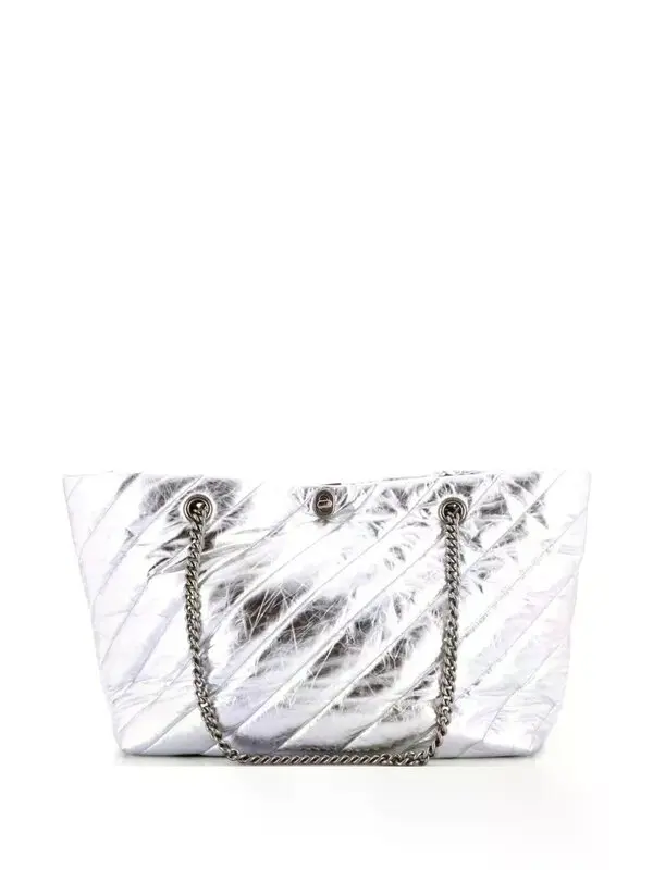 Balenciaga Crush Carry All Chain Quilted Leather Medium Tote Bag
