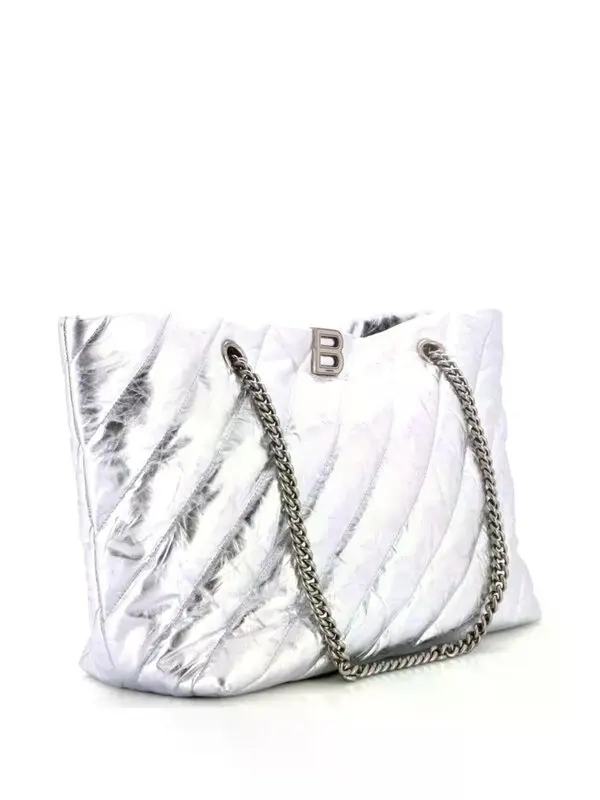 Balenciaga Crush Carry All Chain Quilted Leather Medium Tote Bag