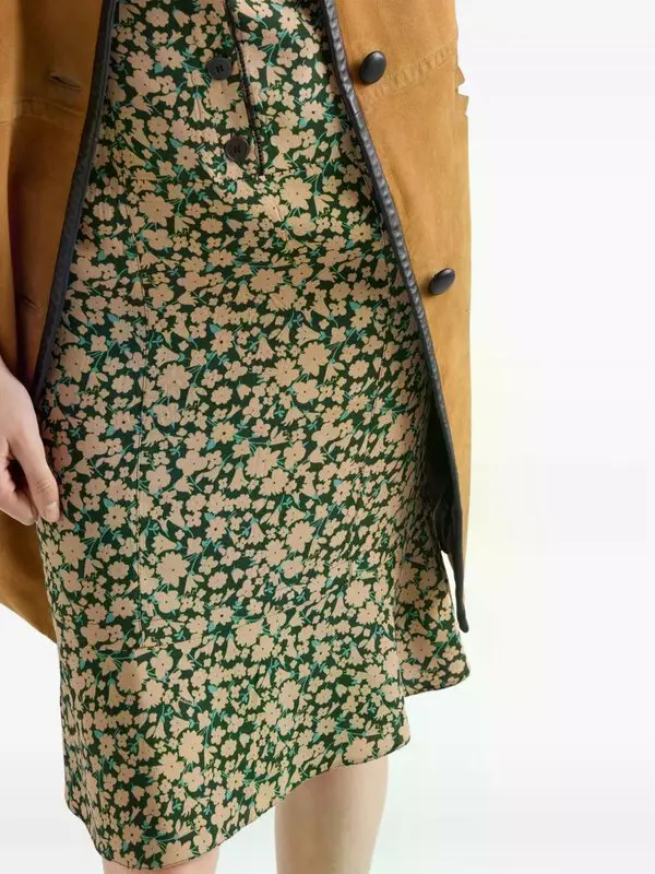Prada Embroidered Printed Sable Dress