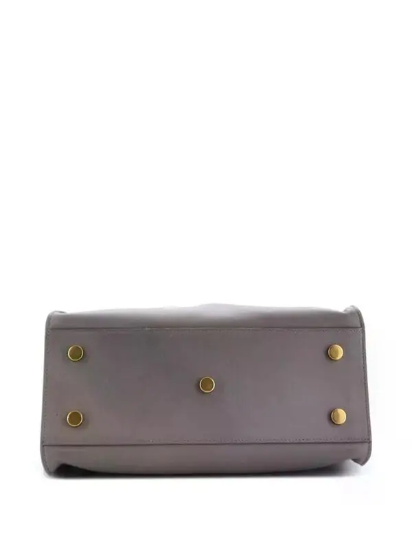 Saint Laurent Monogram Cabas Leather Baby Satchel - Grey