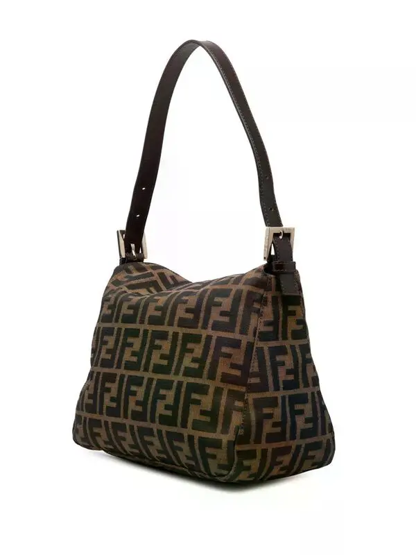 Fendi Zucca Canvas Double Flap Shoulder Bag