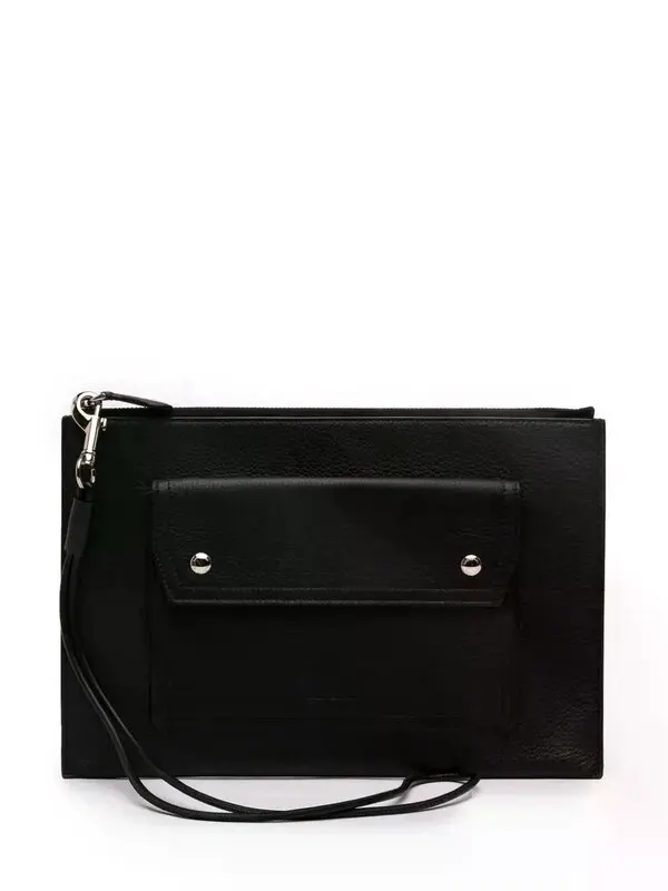 Burberry Leather Oscar Zip Pouch Clutch Bag - Black