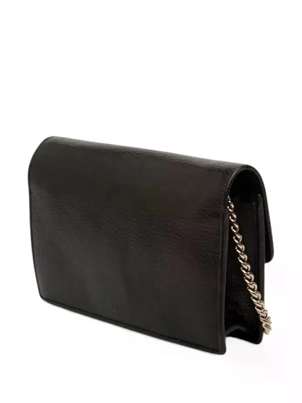 Gucci 2000-2015 Dollar Calfskin Interlocking G Wallet On Chain Crossbody Bag - Black