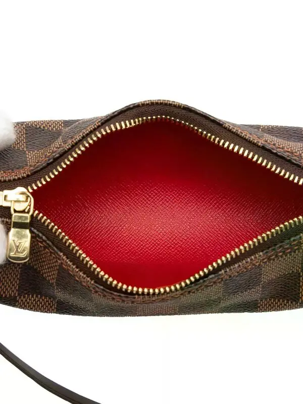 LOUIS VUITTON Damier Ebene Papillon Pochette Handbag - Brown