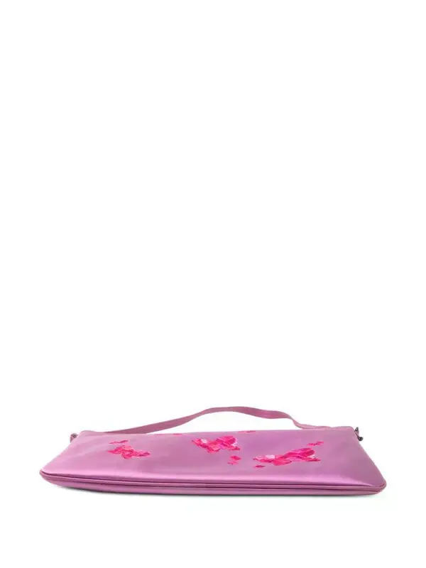 Bottega Veneta Satin Embroidered Butterflies Shoulder Bag