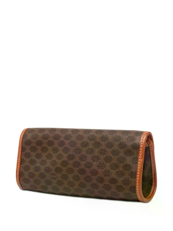 Celine Macadam Coated Canvas Clutch Bag - Brown
