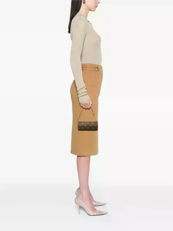 LOUIS VUITTON Monogram Papillon Pochette Handbag - Brown