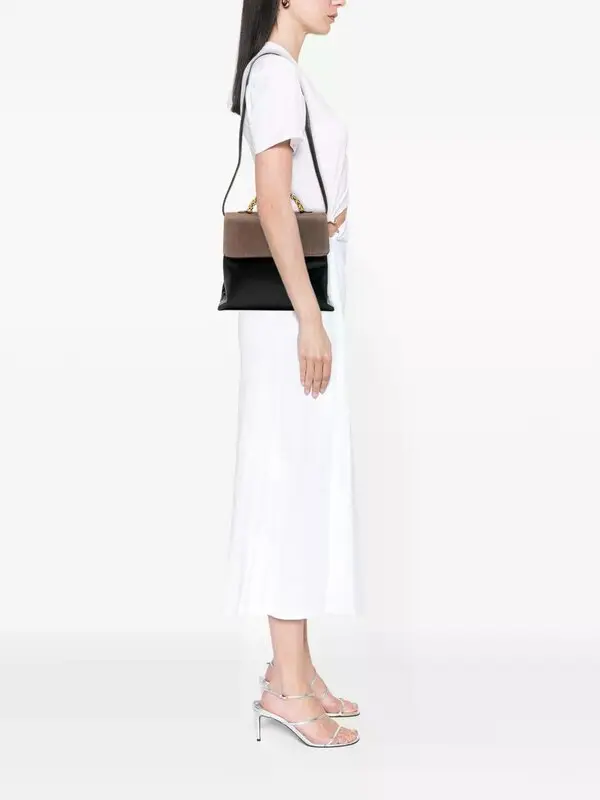 Loewe Bicolor Leather Velazquez Twist Top Handle Bag - Black