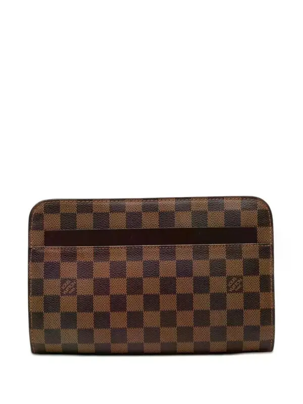 LOUIS VUITTON Damier Ebene Saint Louis Pochette Clutch Bag - Brown