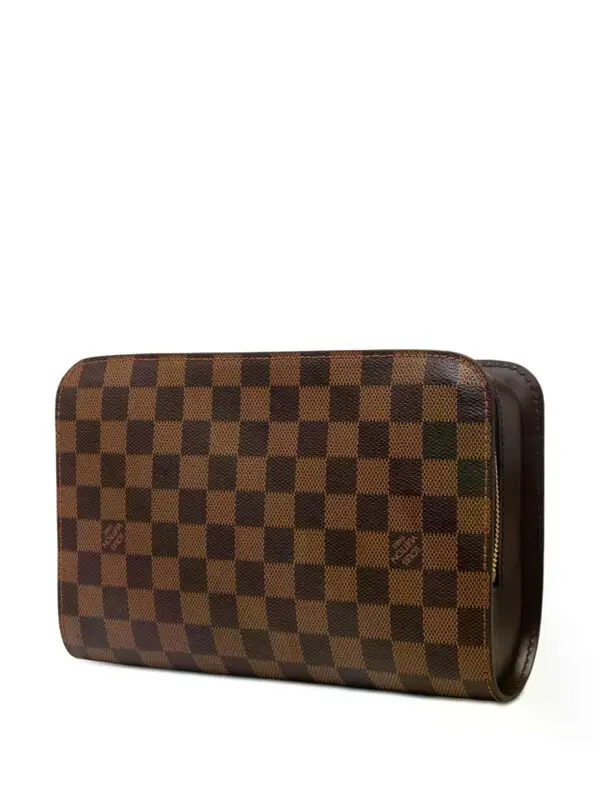 LOUIS VUITTON Damier Ebene Saint Louis Pochette Clutch Bag - Brown