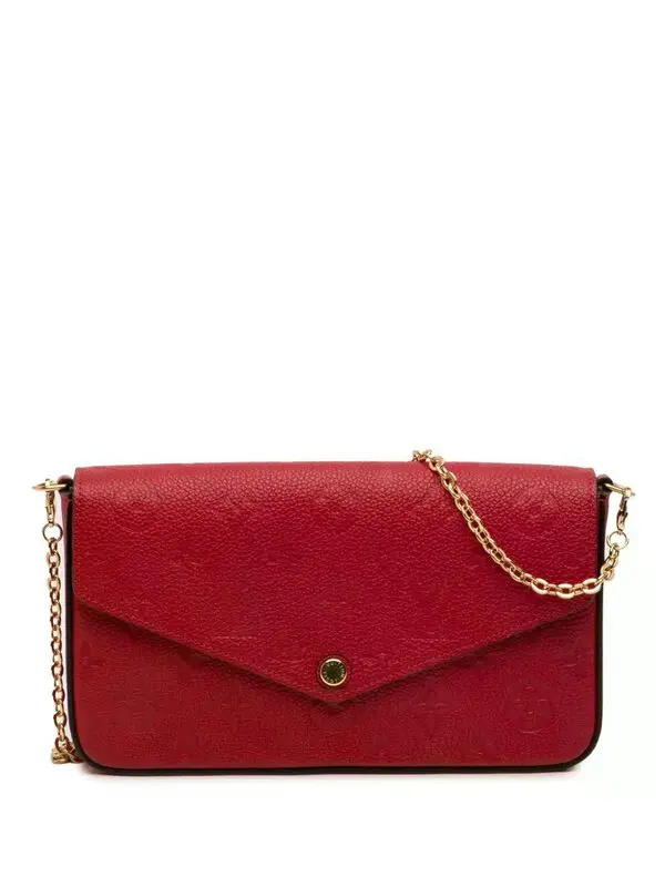 LOUIS VUITTON Monogram Empreinte Pochette Felicie Crossbody Bag - Red