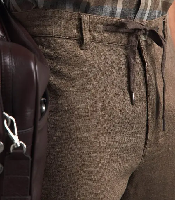 Paige Tiano Chinos With Drawstring Waist - Brown