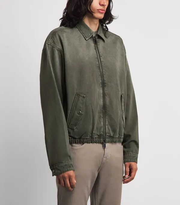 7 For All Mankind Aviator Denim Jacket With Spread Collar
