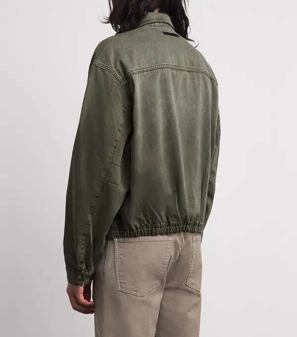 7 For All Mankind Aviator Denim Jacket With Spread Collar