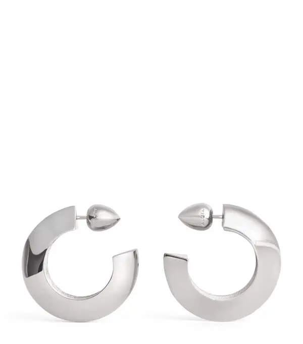 Alaïa Edge Hoop Earrings - Silver