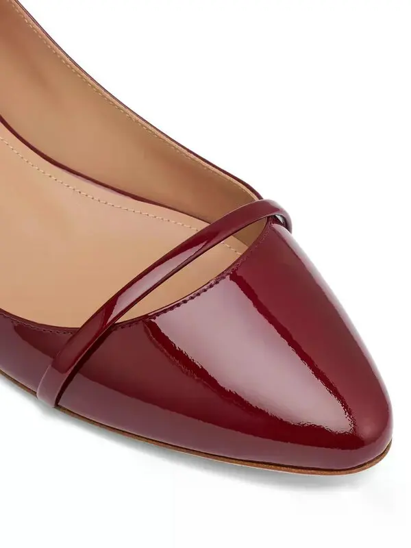 MALONE SOULIERS Patent Leather Mary Ballet Flats - Red
