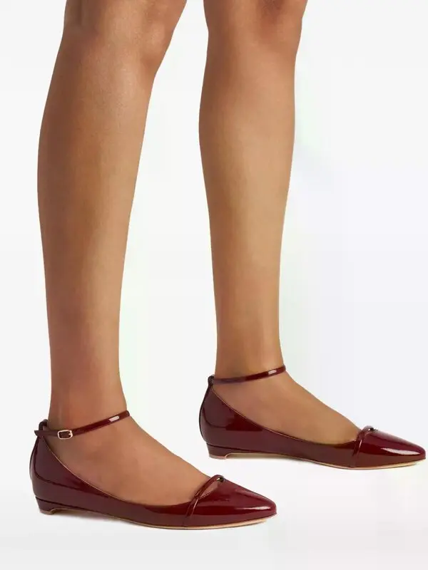 MALONE SOULIERS Patent Leather Mary Ballet Flats - Red