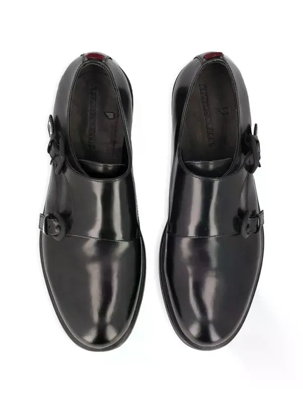 Vintage Double Monk Strap Leather Shoes