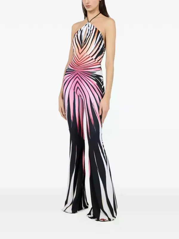 Roberto Cavalli Printed Halter Neck Jumpsuit - Black